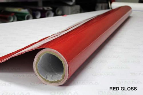 Red Gloss 60 Inches x 1 Foot Car Wrap Vinyl Roll with Air Release 3MIL-VViViD8