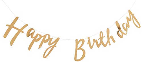 Ginger Ray Gold Designer Happy Birthday Banner Decoration, 1.5, Pick & Mix