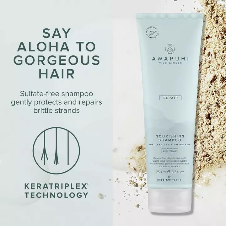 Awapuhi Wild Ginger by Paul Mitchell Nourishing Shampoo, Ultra Rich, Color-Safe Formula, For Dry, Damaged + Color-Treated Hair, 2.5 fl. oz.