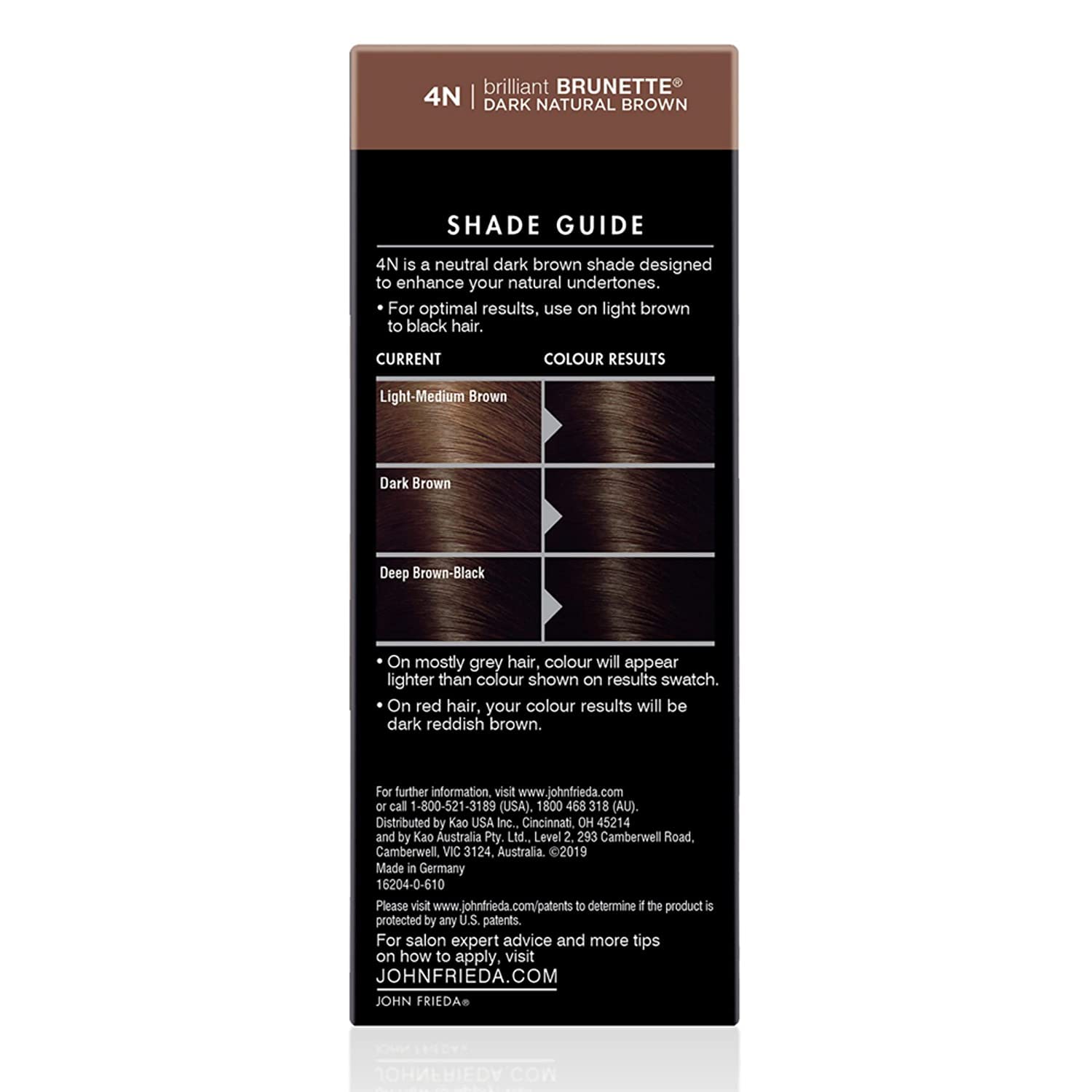 John Frieda Precision Foam Hair Colour, Dark Natural Brown 4N, 2 pk