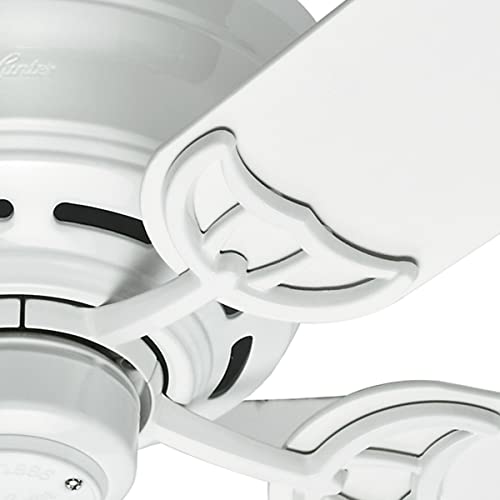 Hunter Fan Company, 53069, 52 inch Low Profile White Low Profile Ceiling Fan and Pull Chain