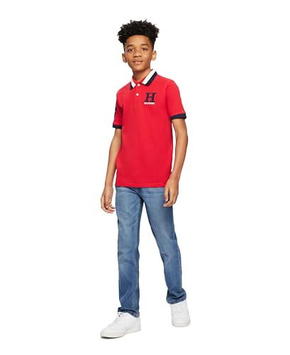 Tommy Hilfiger Kids Boy's Short Sleeve Matt Polo (Big Kids) Regal Red MD (10-12 Big Kids)
