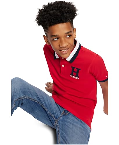 Tommy Hilfiger Kids Boy's Short Sleeve Matt Polo (Big Kids) Regal Red MD (10-12 Big Kids)