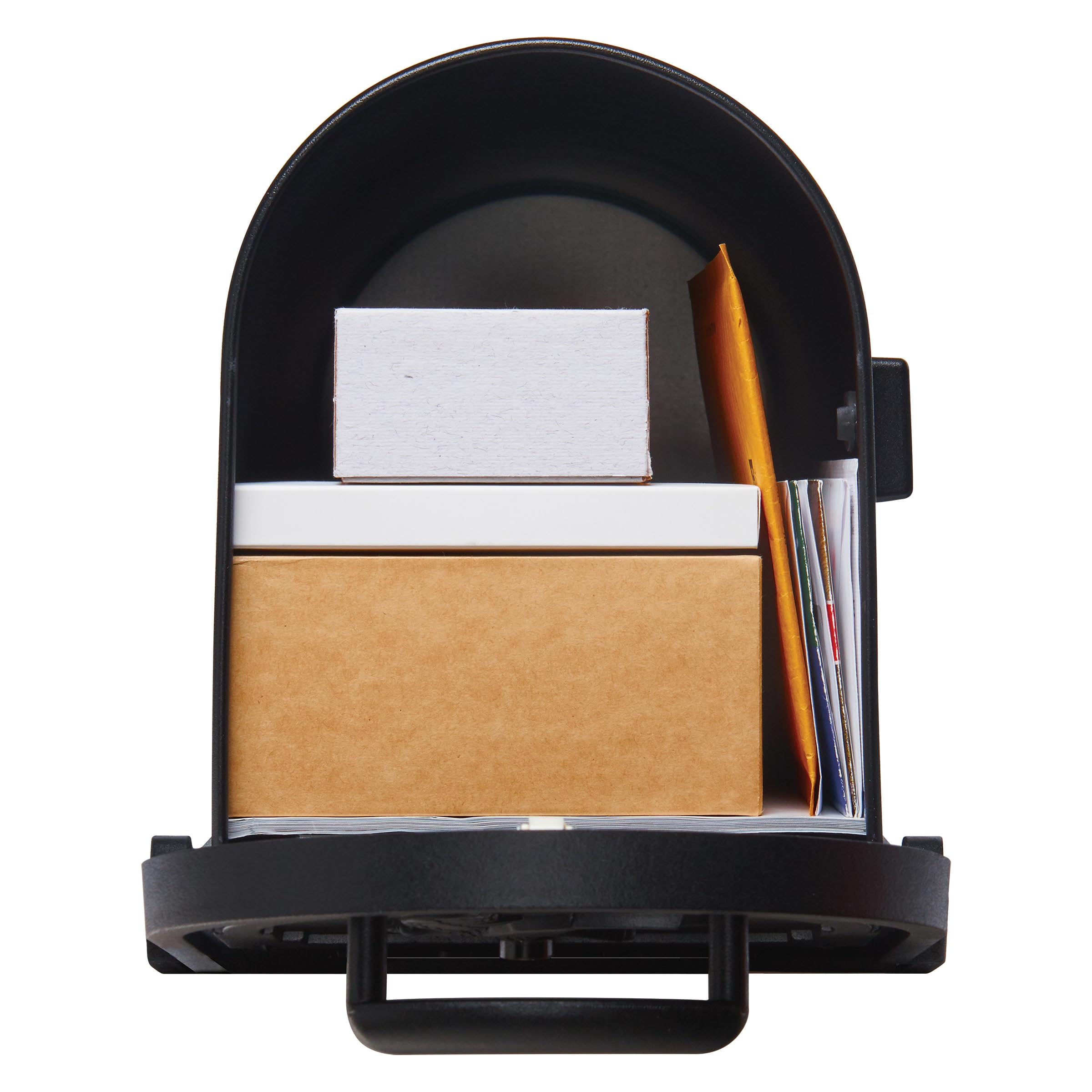 ARCHITECTURAL MAILBOXES Gibraltar Mailboxes Arlington Large Capacity Galvanized Steel Textured Black, Post-Mount Mailbox, AR15B000