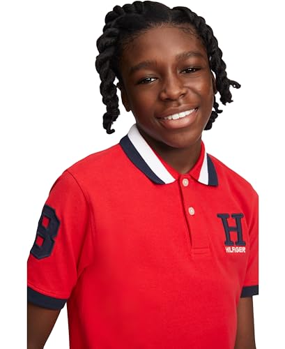 Tommy Hilfiger Kids Boy's Short Sleeve Matt Polo (Big Kids) Regal Red MD (10-12 Big Kids)