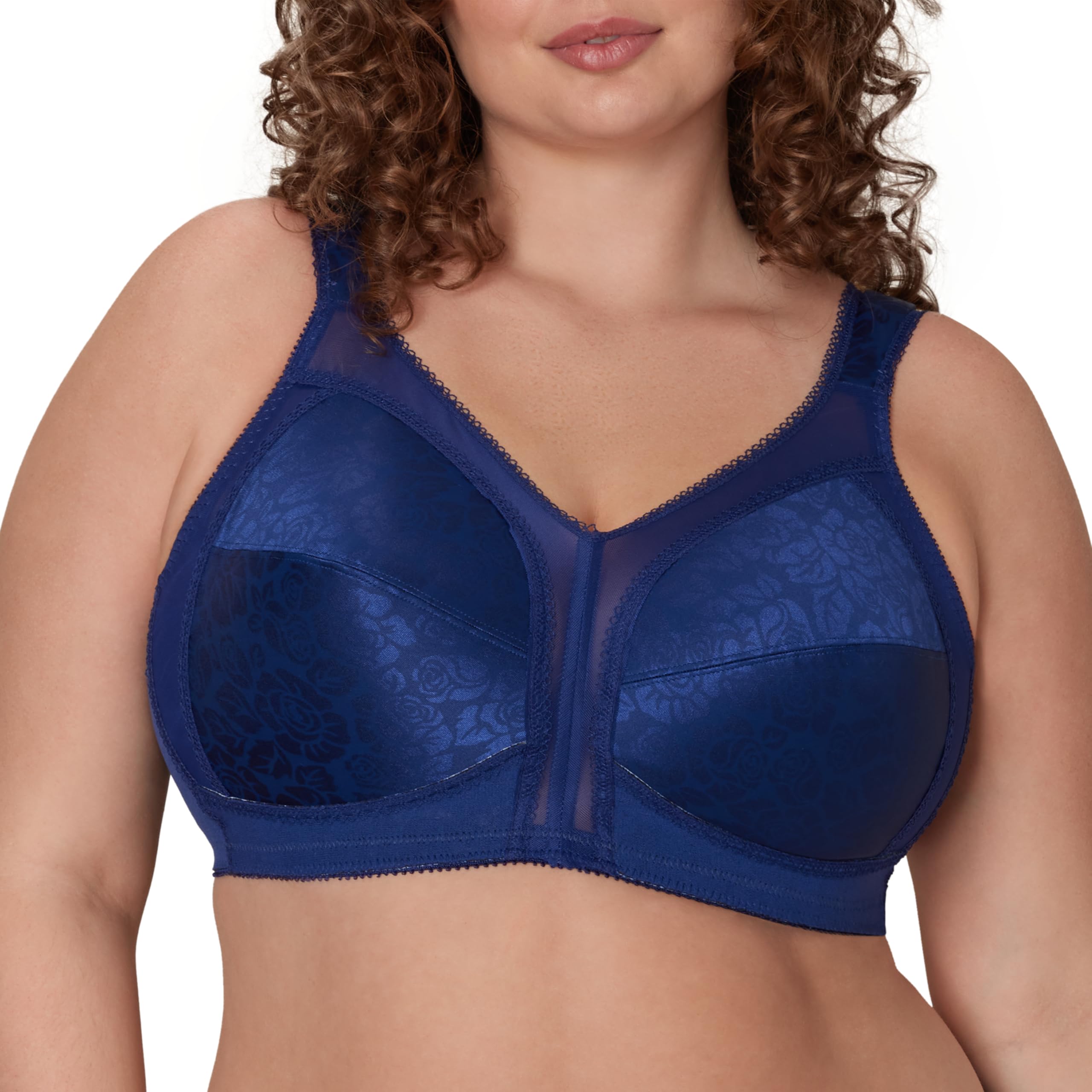 PLAYTEX Womens 18 Hour Comfort-strap Wireless Bra, Full-coverage With 4-way Trusupport, Single & 2-pack Bras, Sailor Blue, 42DDD US