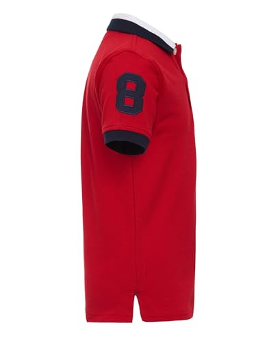 Tommy Hilfiger Kids Boy's Short Sleeve Matt Polo (Big Kids) Regal Red MD (10-12 Big Kids)