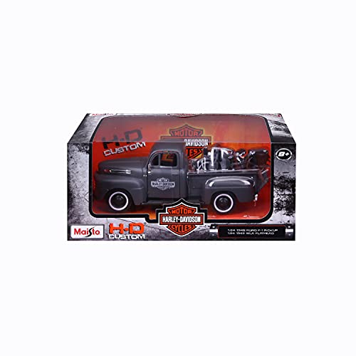 Maisto 1:24 Scale 1948 Ford F-1 Pickup and Harley Davidson 1942 WLA Flathead Diecast Vehicles