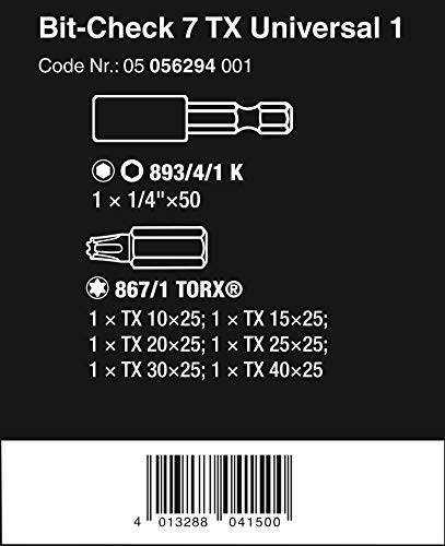Wera TORX Mini-Check TX Sheet Metal Bit Set