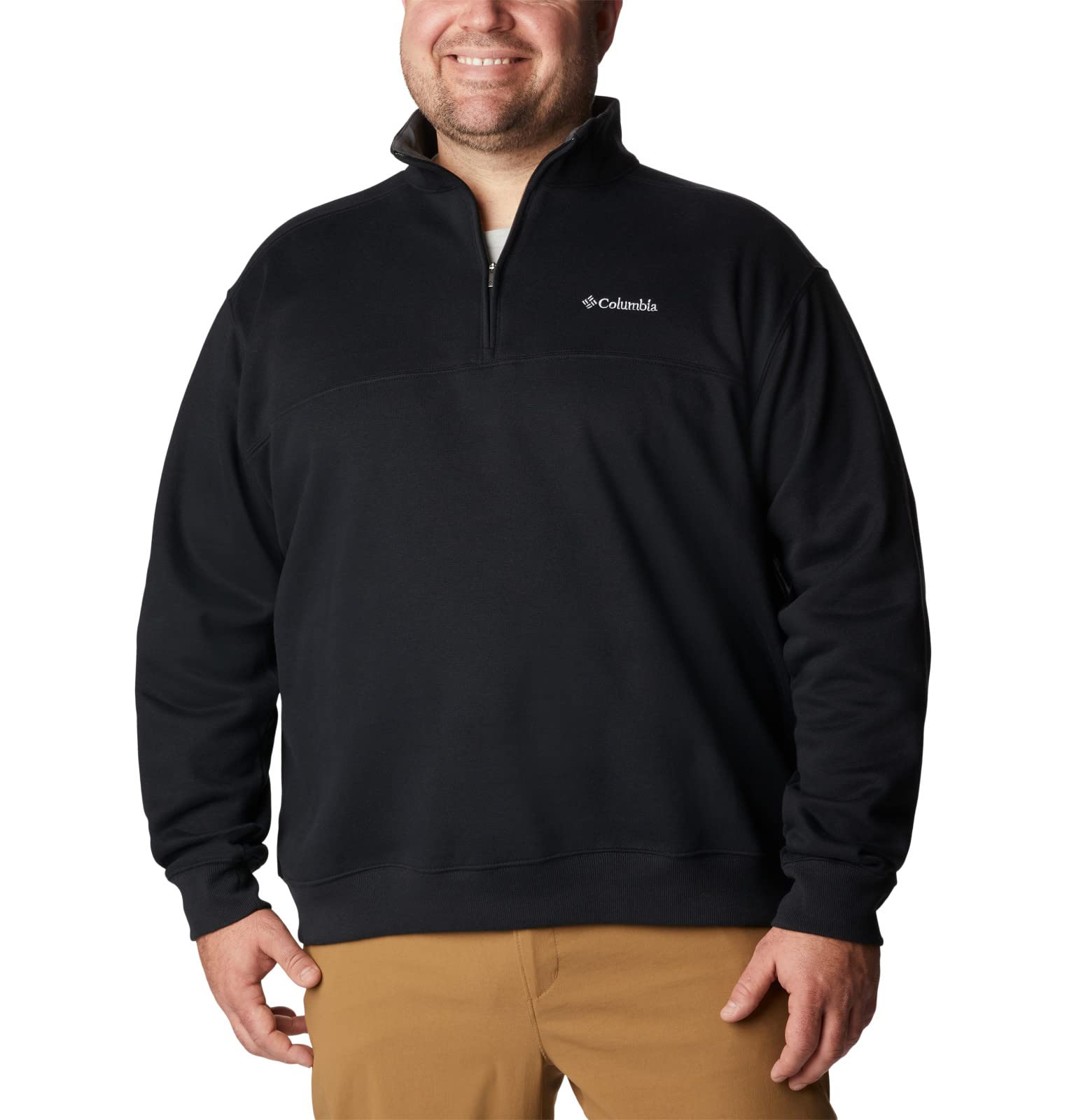 Columbia Mens Hart Mountain II Half Zip Fleece Jacket, Black, XX-Large