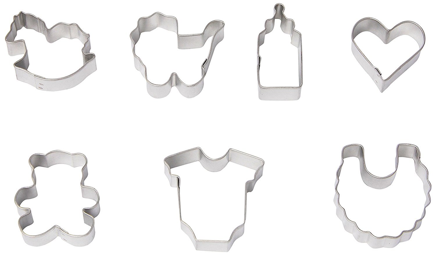 R&M International Mini Baby Cookie Cutters, Assorted, 7-Piece Set