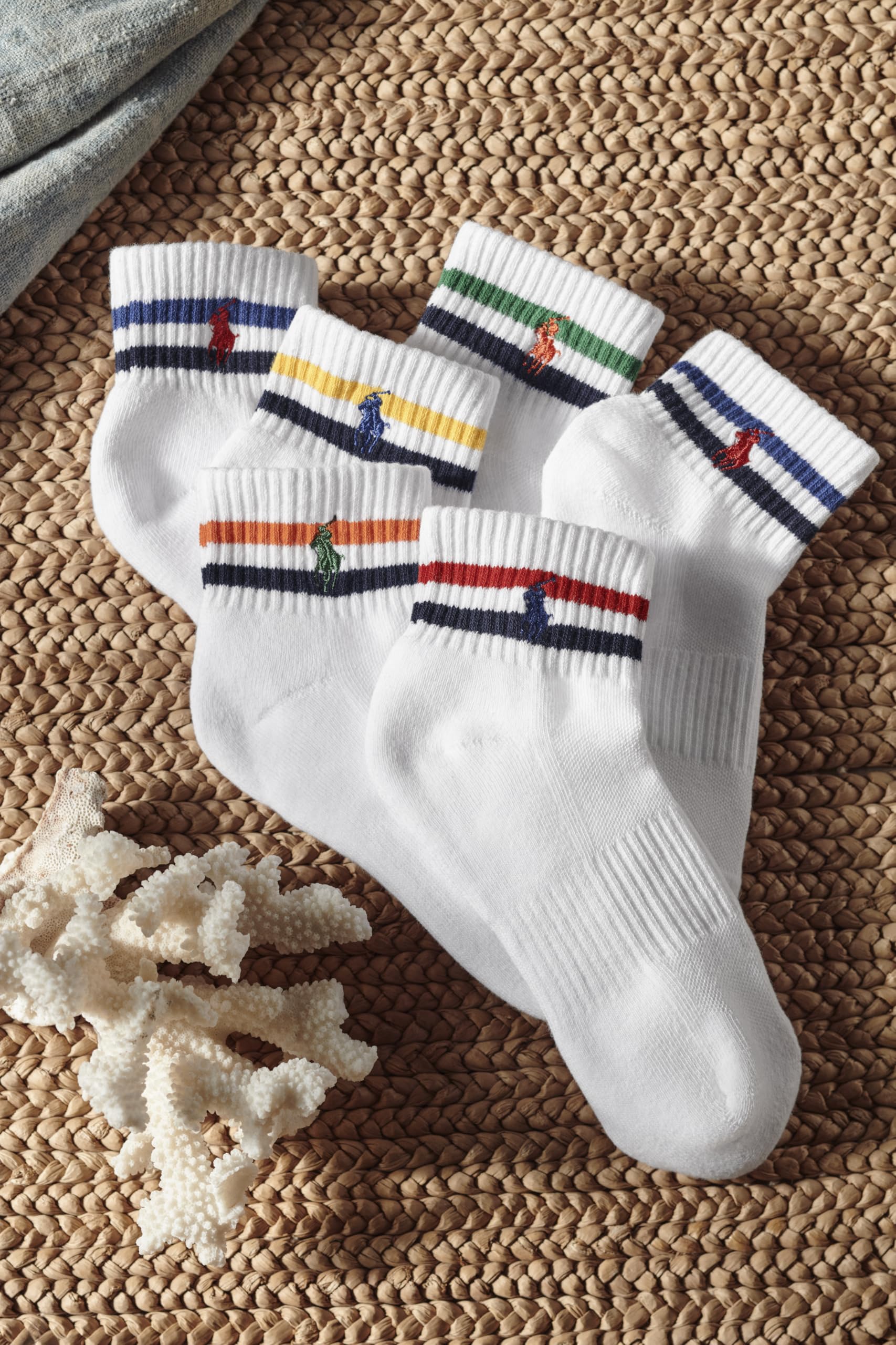 POLO RALPH LAUREN Men's Classic Sport Solid Socks 6 Pair Pack - Cushioned Cotton Comfort, Black, 6-12.5
