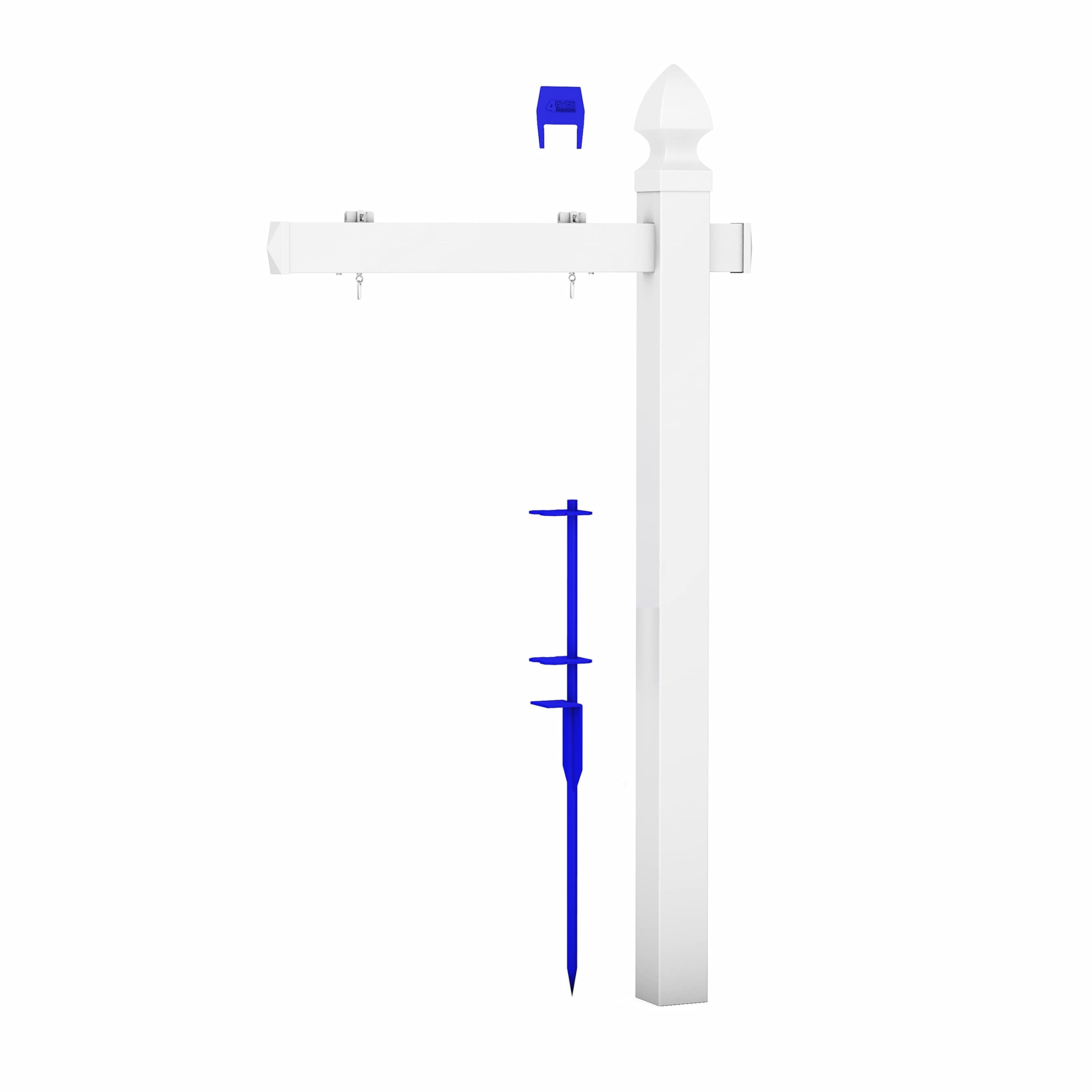 4Ever Products Vinyl PVC Real Estate Sign Post - White - 5' Tall Post (Single)