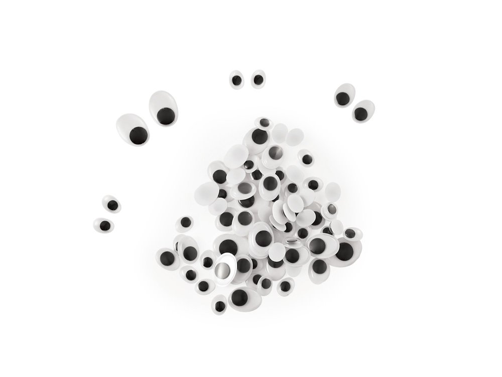 Multicraft Imports Black Paste-On Googly Eyes Assorted 10mm to 19mm 80/Pkg