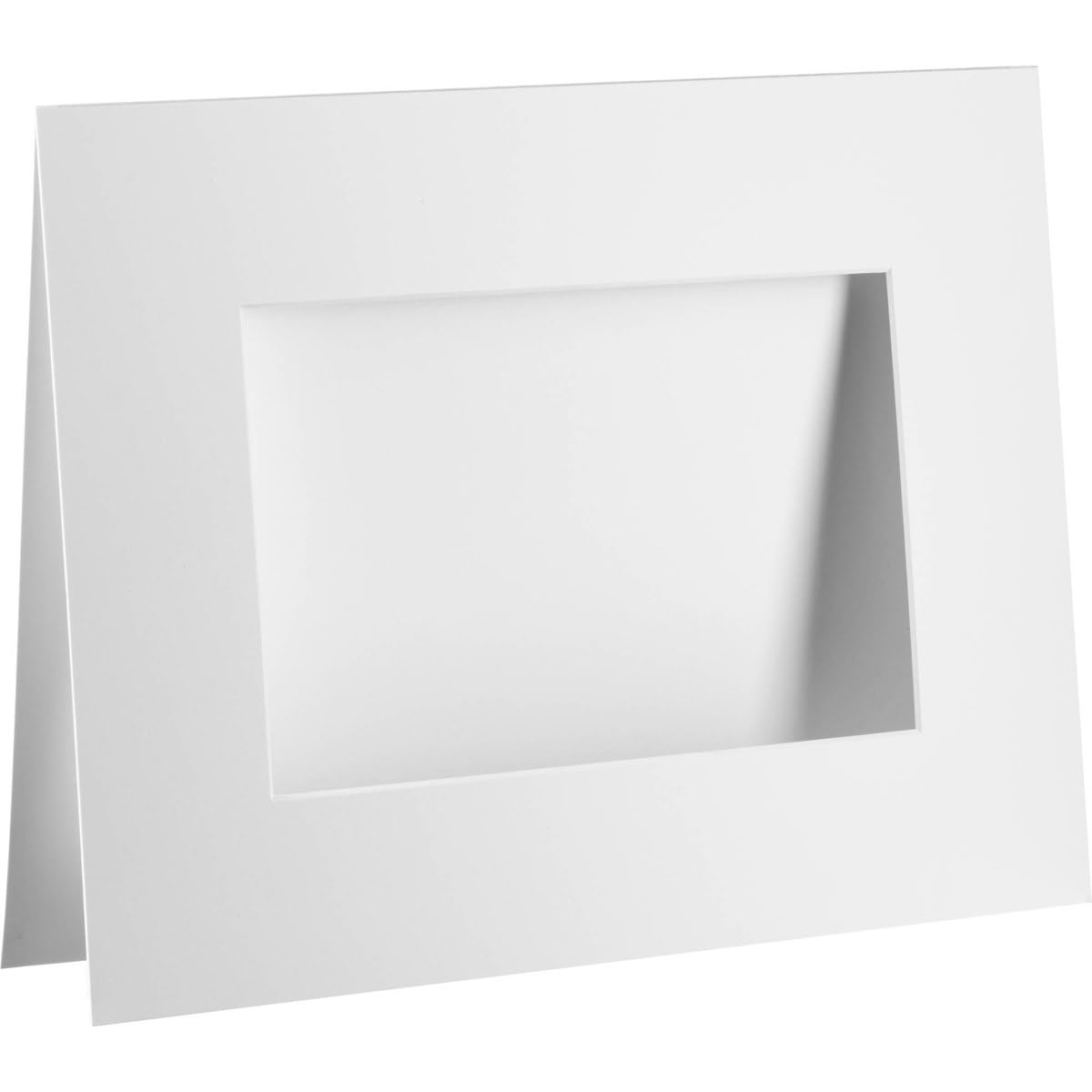 Archival Methods Pre-Cut Exhibition Mats Board, 5x7" On 8x10" Board, 4 Ply, Bright White, Package of 5