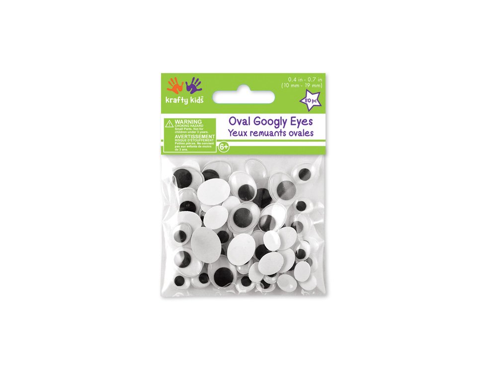 Multicraft Imports Black Paste-On Googly Eyes Assorted 10mm to 19mm 80/Pkg
