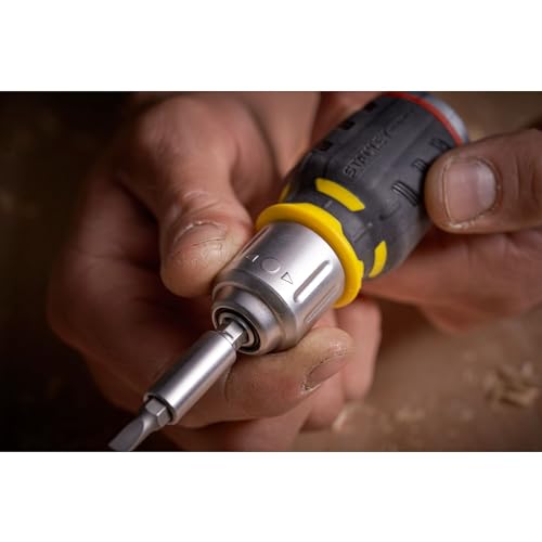 Stanley FMHT0-62688 Bit-Screwdriver with 6 Bits PH/PZ, Black/Yellow