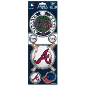 Wincraft MLB Atlanta Braves Prismatic Stickers, Team Color, One Size