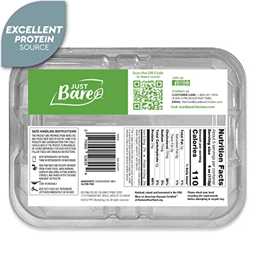 Just Bare® Natural Fresh Chicken Breast Fillets | No Antibiotics Ever | Boneless | Skinless | 1.125 LB