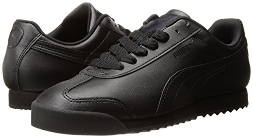 PUMA Mens Roma Sneaker, Basic black-black, 9.5
