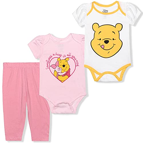 Disney Winnie the Pooh Baby Girls Bodysuits and Legging Set for Newborn and Infant â Pink/White
