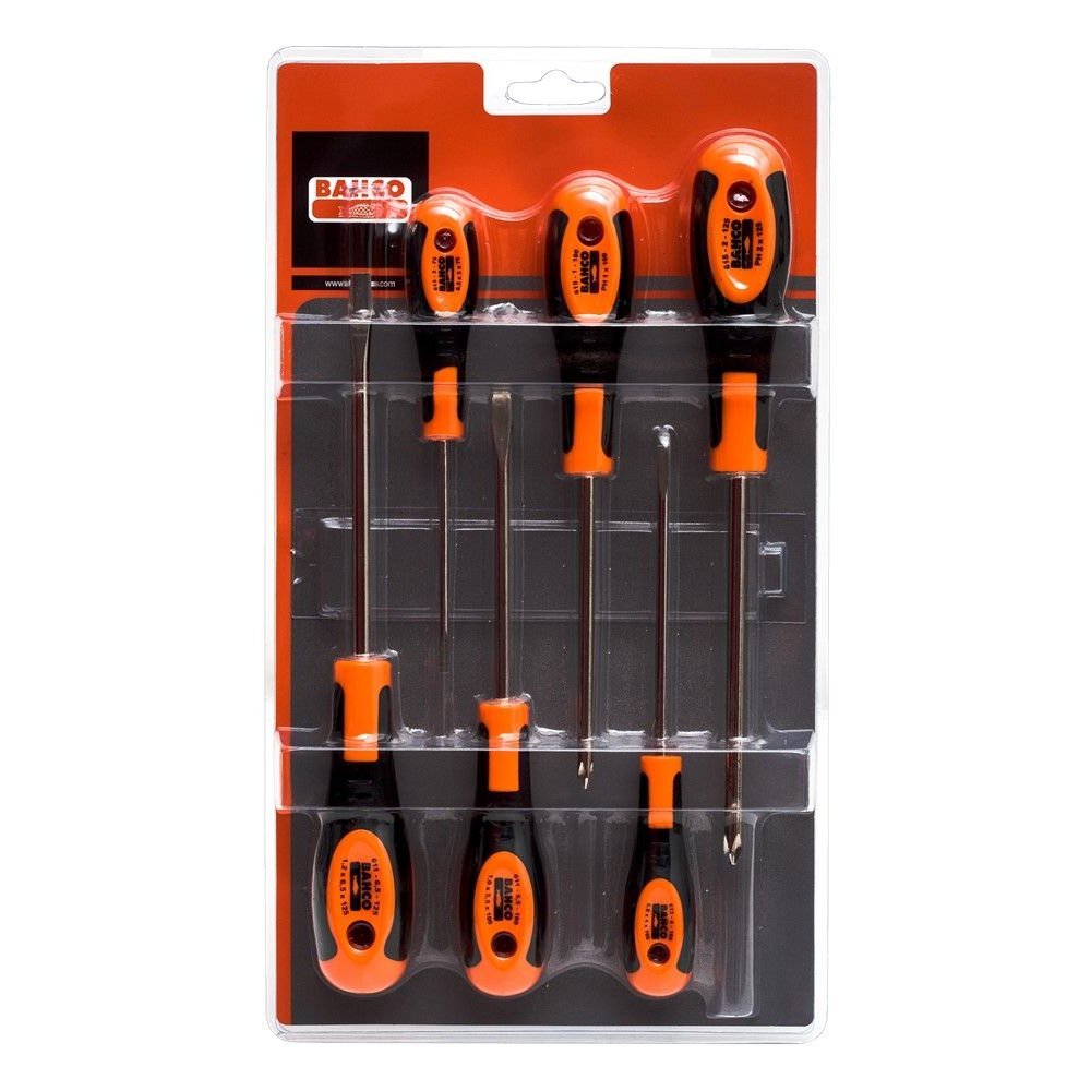 Bahco 606-6 IR606-6 PH/Slotted Screwdriver Set, Multi-Colour, Set of 6 Pieces