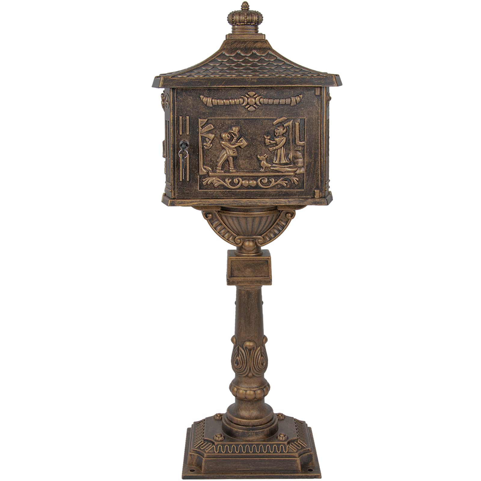Polar Aurora Mailbox Cast Aluminum Bronze Mail Box Postal Box Security Heavy Duty New