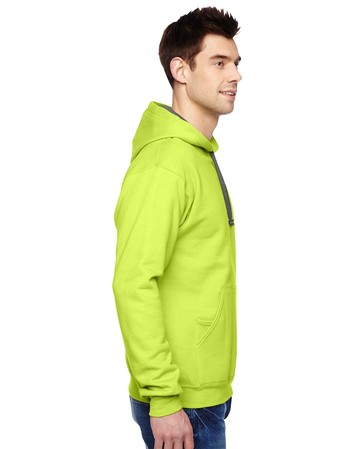 Fruit of the Loom Men's Waistband Sweatshirt, Citrus Green, Large