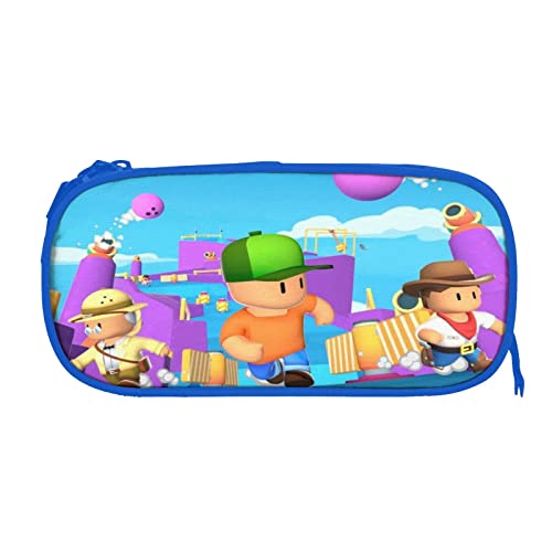 Stumble Guys Pattern Pen Pencil Case Bag Big Capacity Multifunction Storage Pouch Organizer with Zipper Office University for Girls Boy Blue