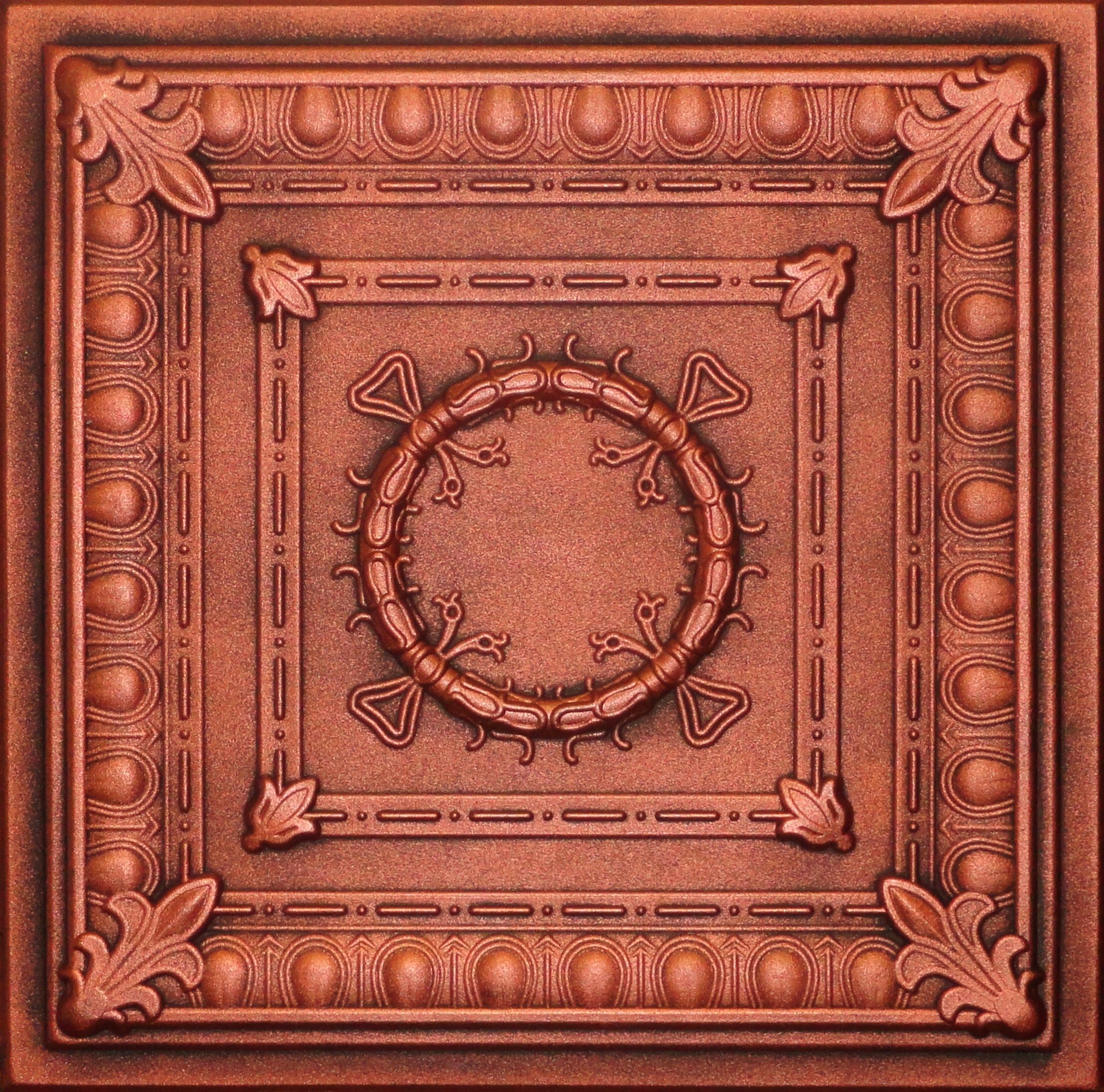 Euro-Deco Ceilings, Inc. R47AC Antique Copper 20x20 Amazing Styrofoam Tin Look Ceiling Tiles Easy to Glue Up On Any Type of Surface