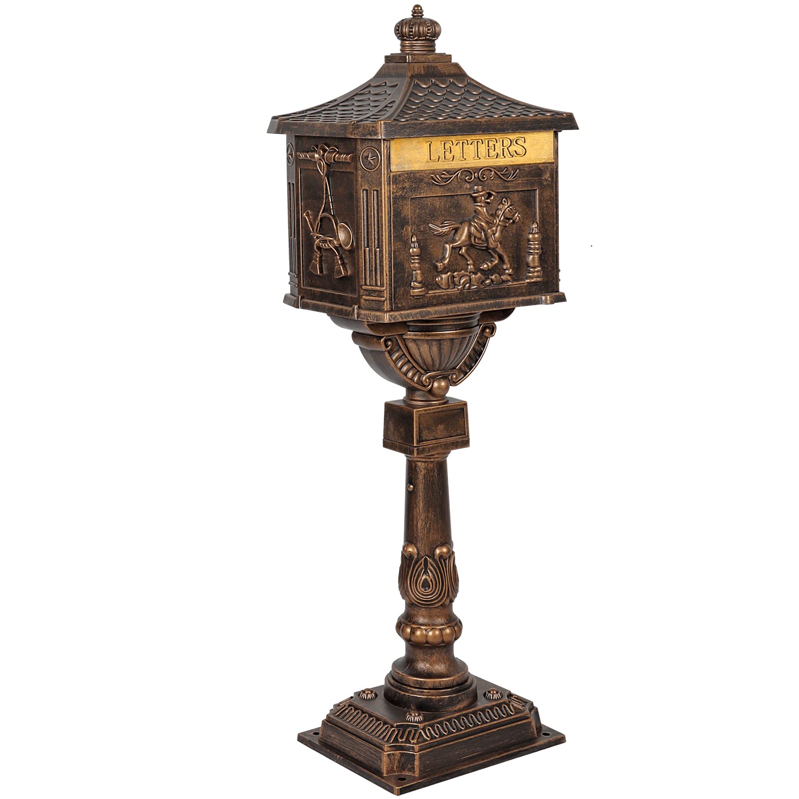 Polar Aurora Mailbox Cast Aluminum Bronze Mail Box Postal Box Security Heavy Duty New