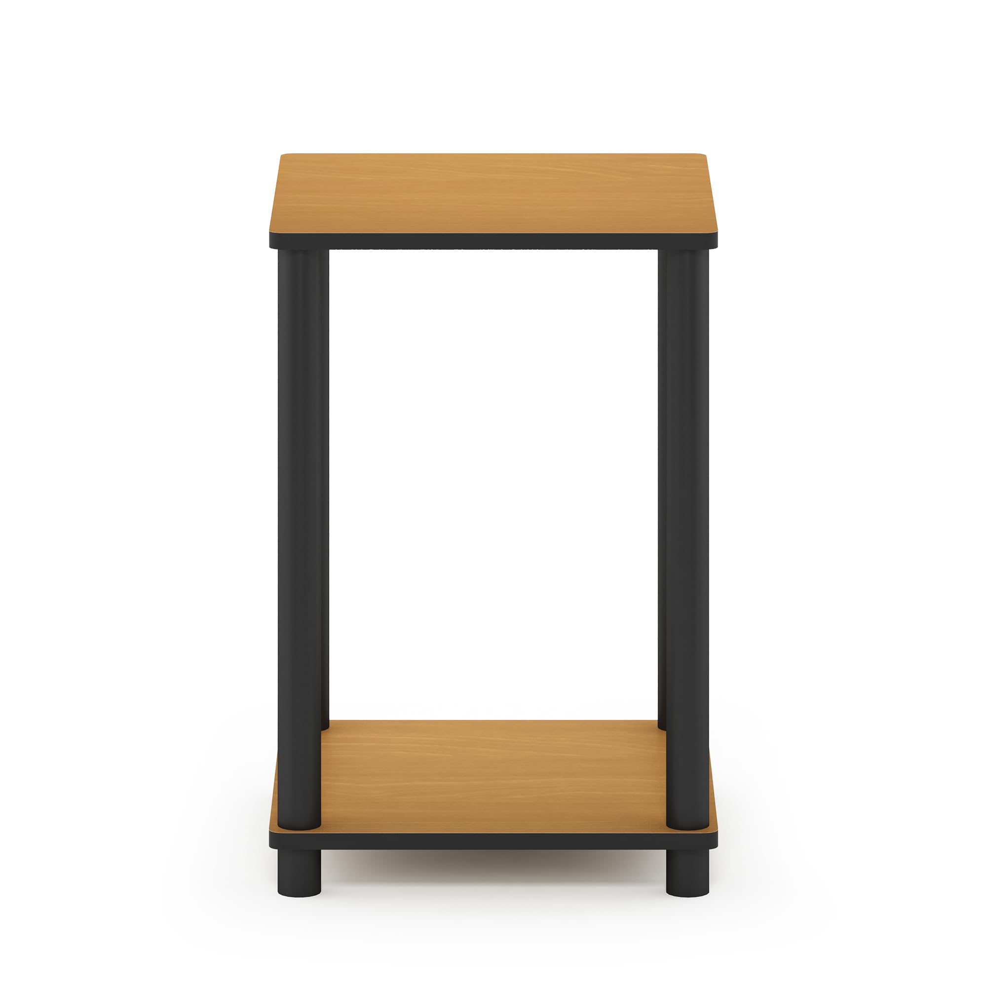 Furinno Turn-N-Tube End Table, 1-Pack, Light Cherry/Black