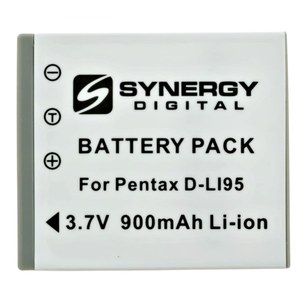 SDDLI95 Rechargeable Lithium-Ion Battery - Ultra High Capacity (900mAh 3.7V) Replacement For The Pentax D-LI95 Battery For Pentax Optio E85, Optio M85