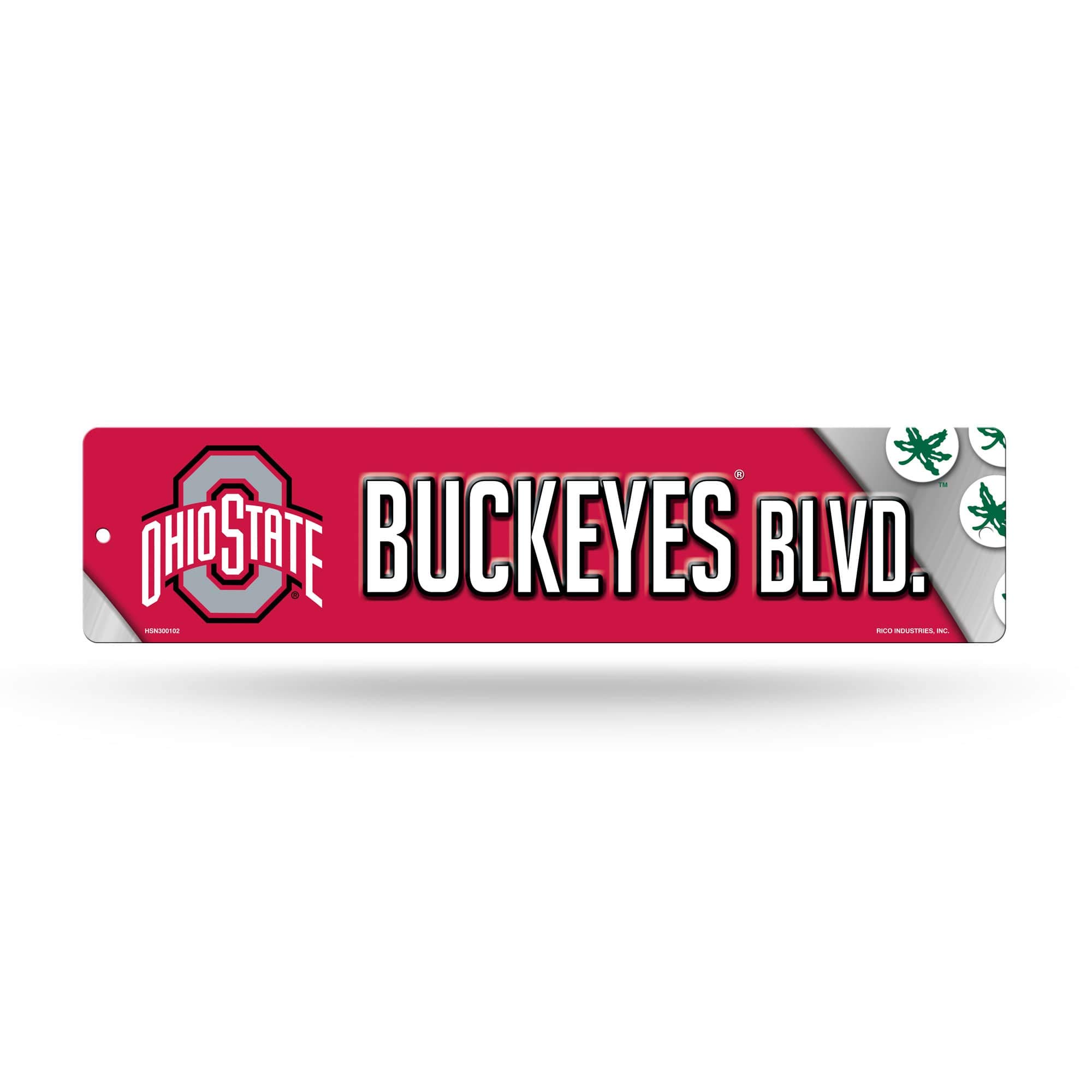 Rico Industries NCAA Ohio State Buckeyes 16-Inch Plastic Street Sign Décor