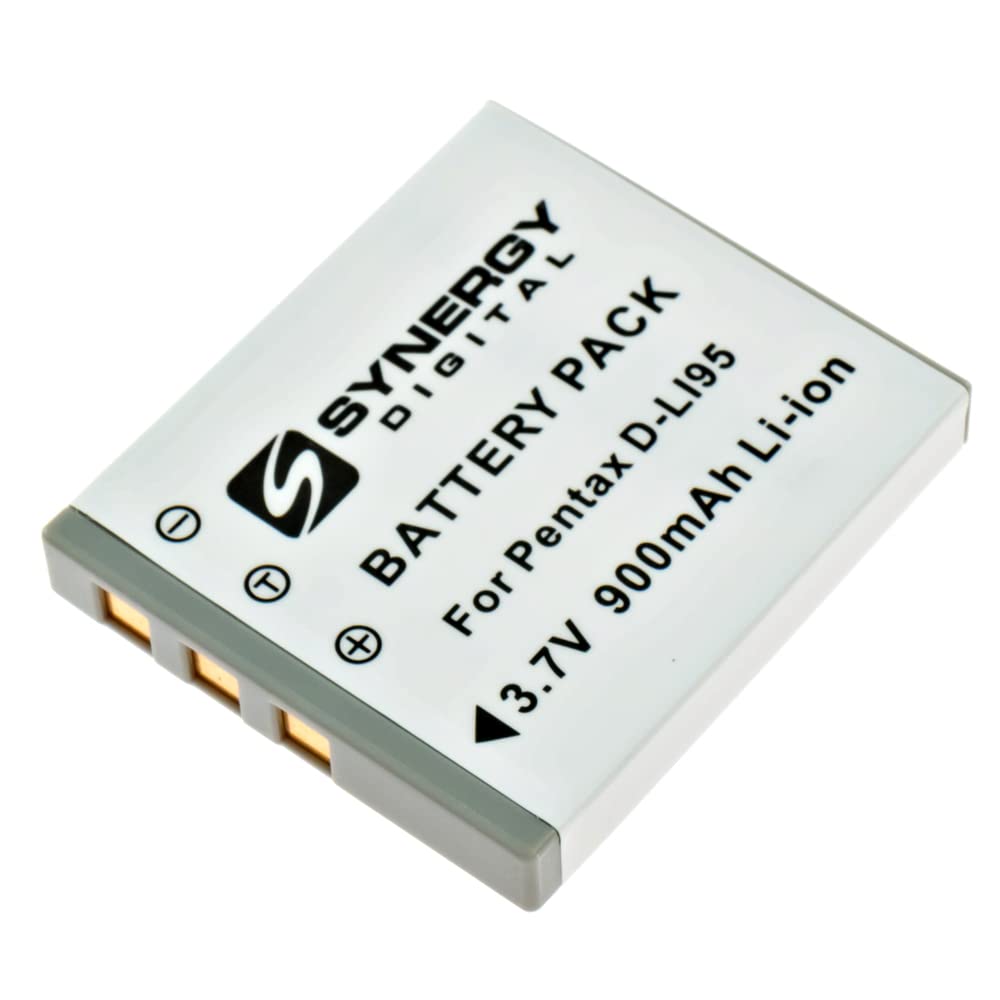 SDDLI95 Rechargeable Lithium-Ion Battery - Ultra High Capacity (900mAh 3.7V) Replacement For The Pentax D-LI95 Battery For Pentax Optio E85, Optio M85