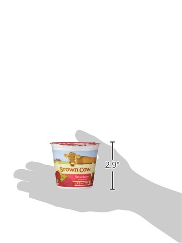 Brown Cow Cream Top Strawberry on the Bottom Whole Milk Yogurt, 5.3 oz. Cup- Creamy, Delicious Yogurt