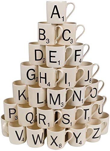 Wild and Wolf Ltd Scrabble Alphabet Mug - W - Hasbro Coffee Mug Beverage SCR023