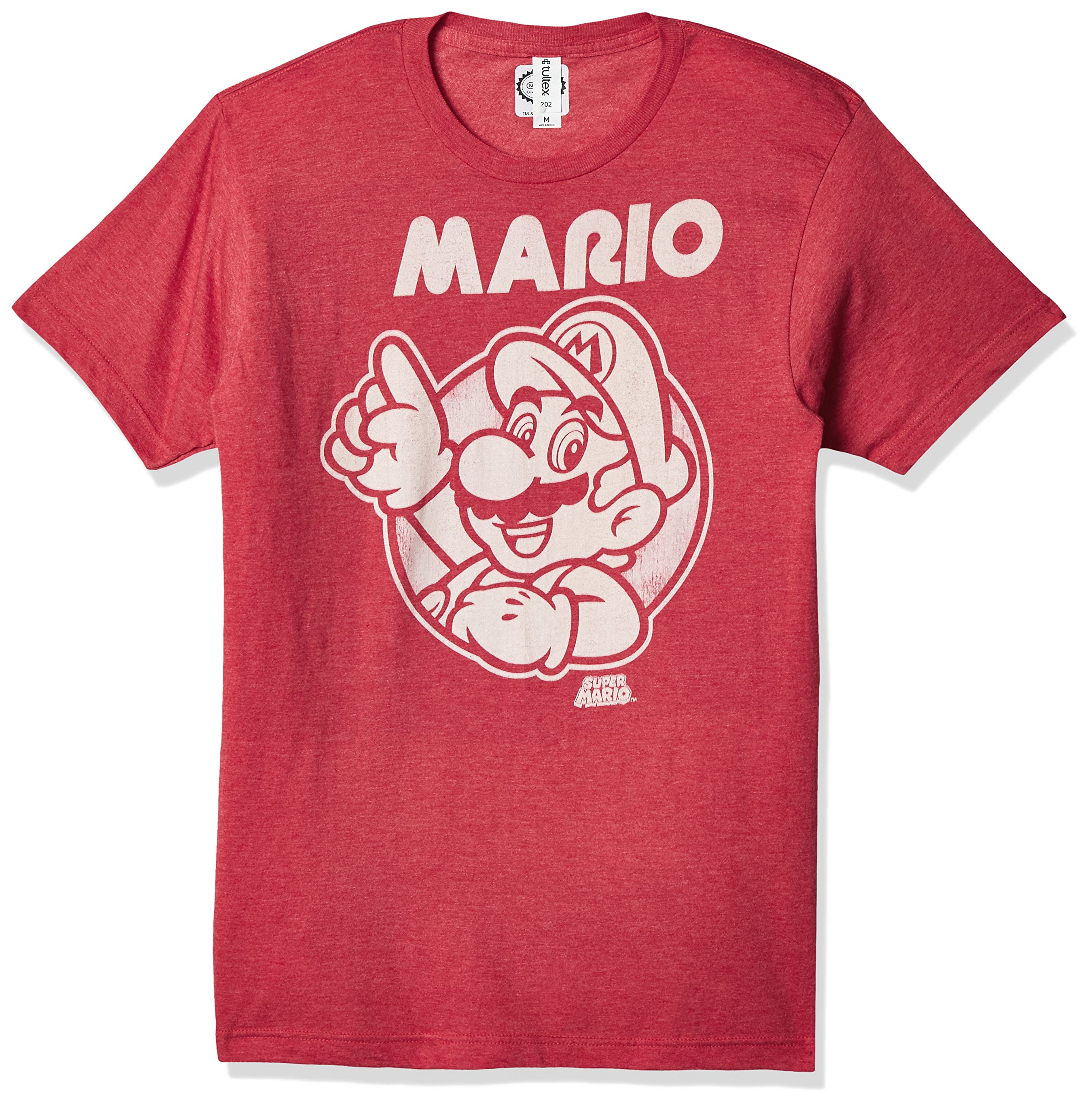 Nintendo Men's So Mario T-Shirt, Red Heather, X-Large