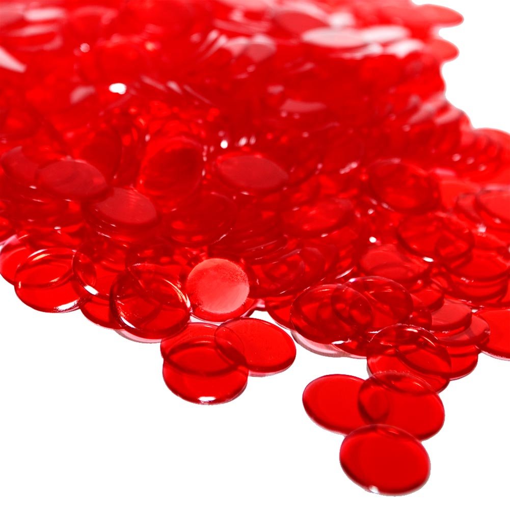 OTC Red Plastic Bingo Marker Chips 200 Pieces
