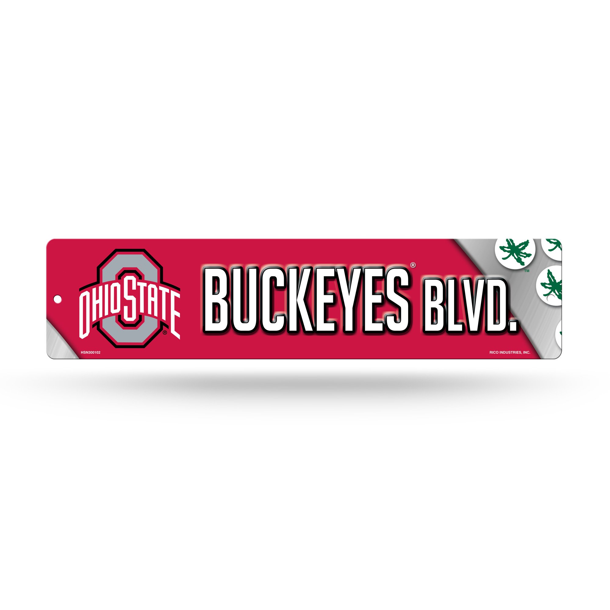 Rico Industries NCAA Ohio State Buckeyes 16-Inch Plastic Street Sign Décor