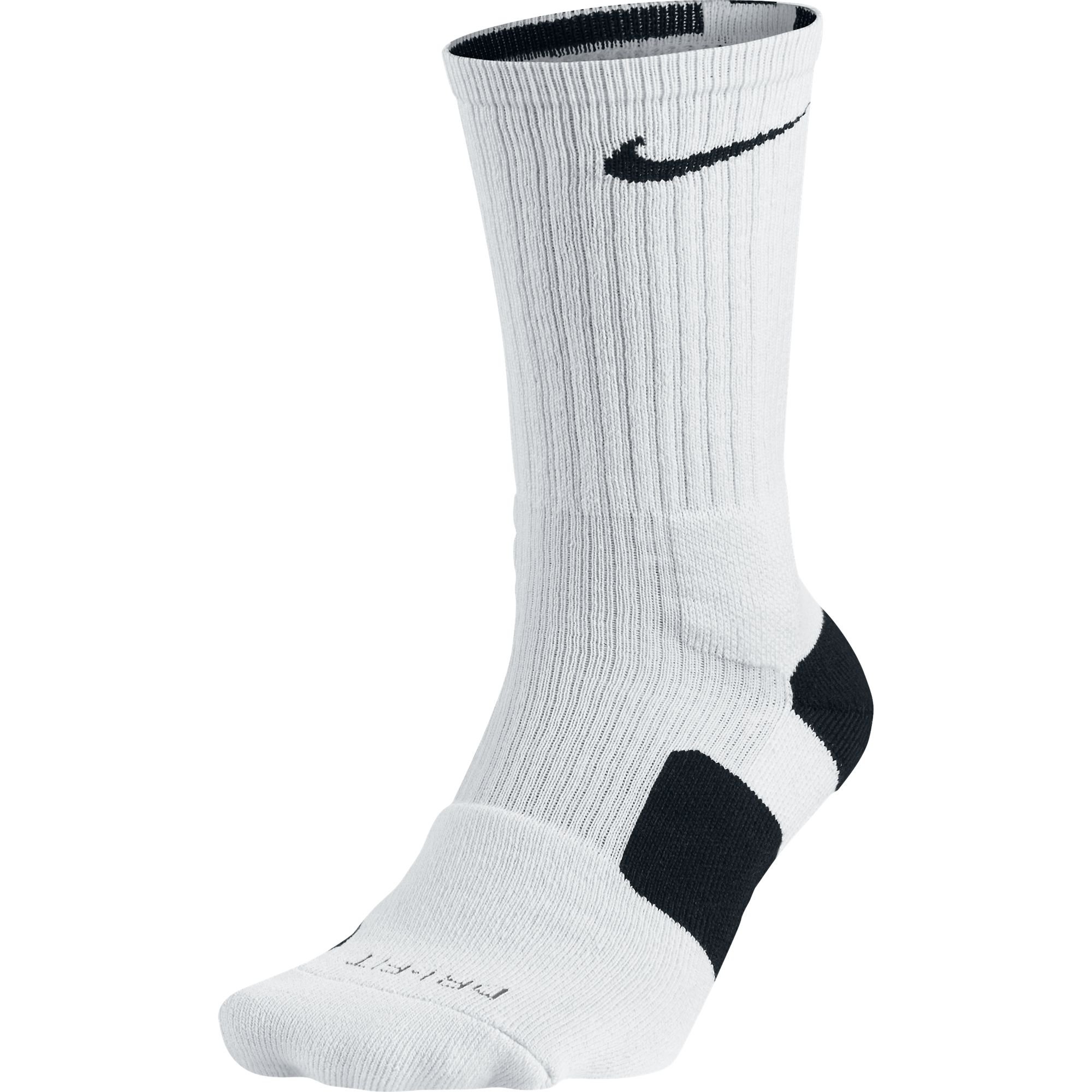 Nike Dri-Fit Elite Basketball Socks (Small, White/Black/(Black))