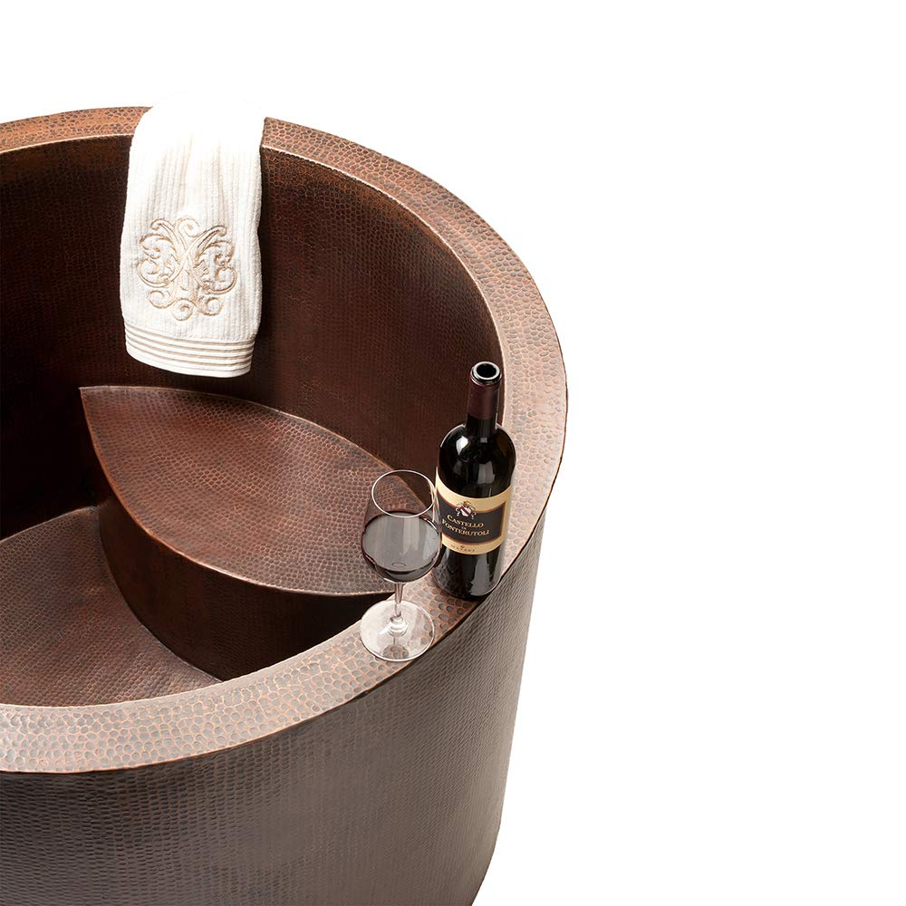 Premier Copper Products BTR45DB Japanese Style Soaking Hand Hammered Copper Bath Tub, Oil Rubbed Bronze