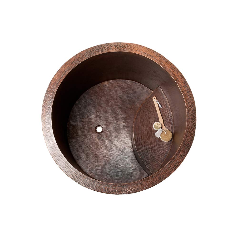 Premier Copper Products BTR45DB Japanese Style Soaking Hand Hammered Copper Bath Tub, Oil Rubbed Bronze