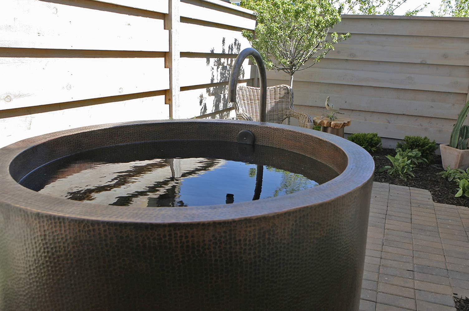 Premier Copper Products BTR45DB Japanese Style Soaking Hand Hammered Copper Bath Tub, Oil Rubbed Bronze