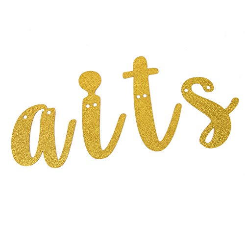 AonBon Gold Happy 5th Anniversary Banner, for 5th Anniversary Party Decoration, 5th Wedding Anniversary Party Decoration Photo Props