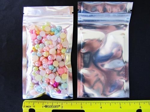 500 Silver Aluminum Foil Mylar 2.5x4 inches Recloseable Bag Clear Front AL-1 US Seller Ship Fast…