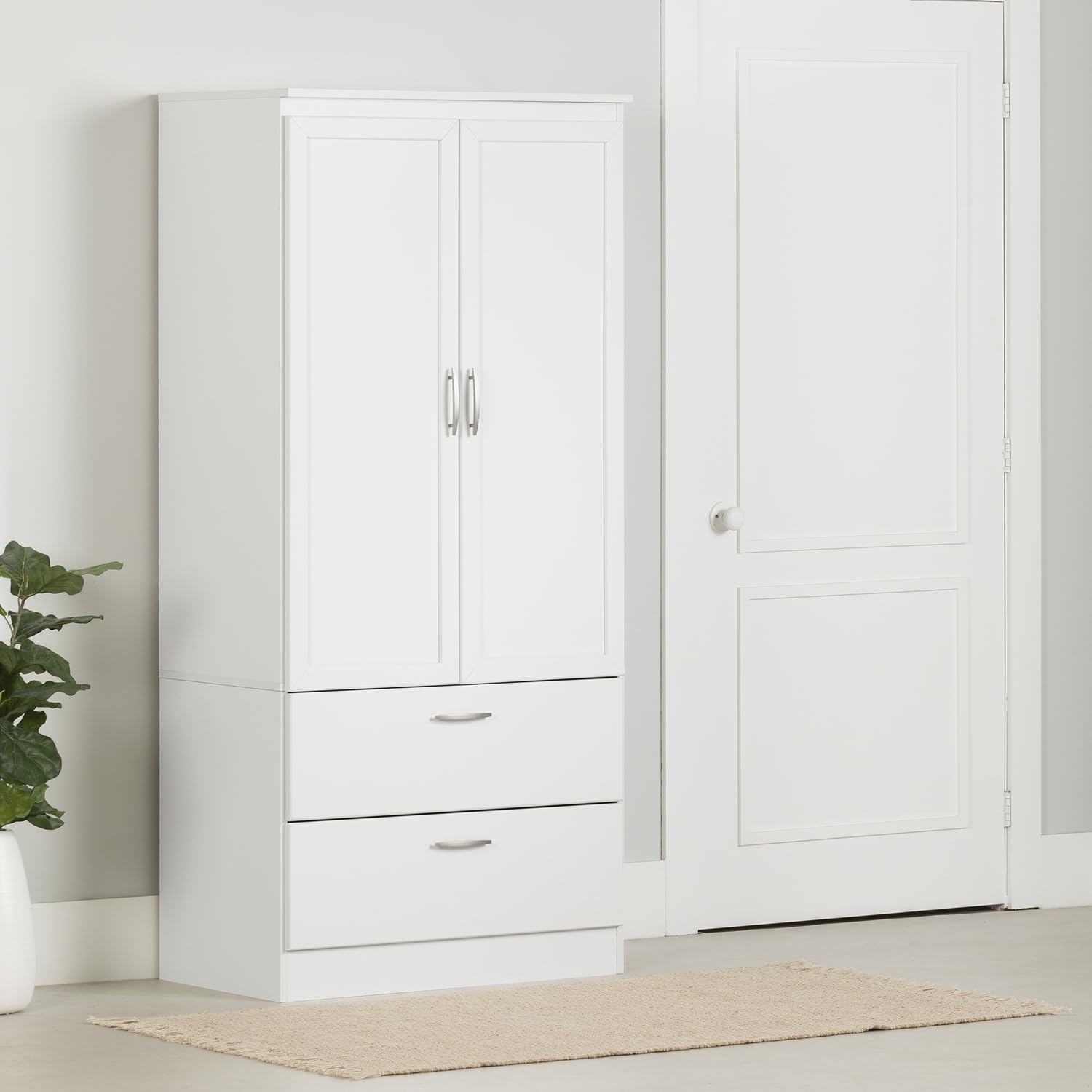 South Shore Acapella Wardrobe Armoire, Pure White