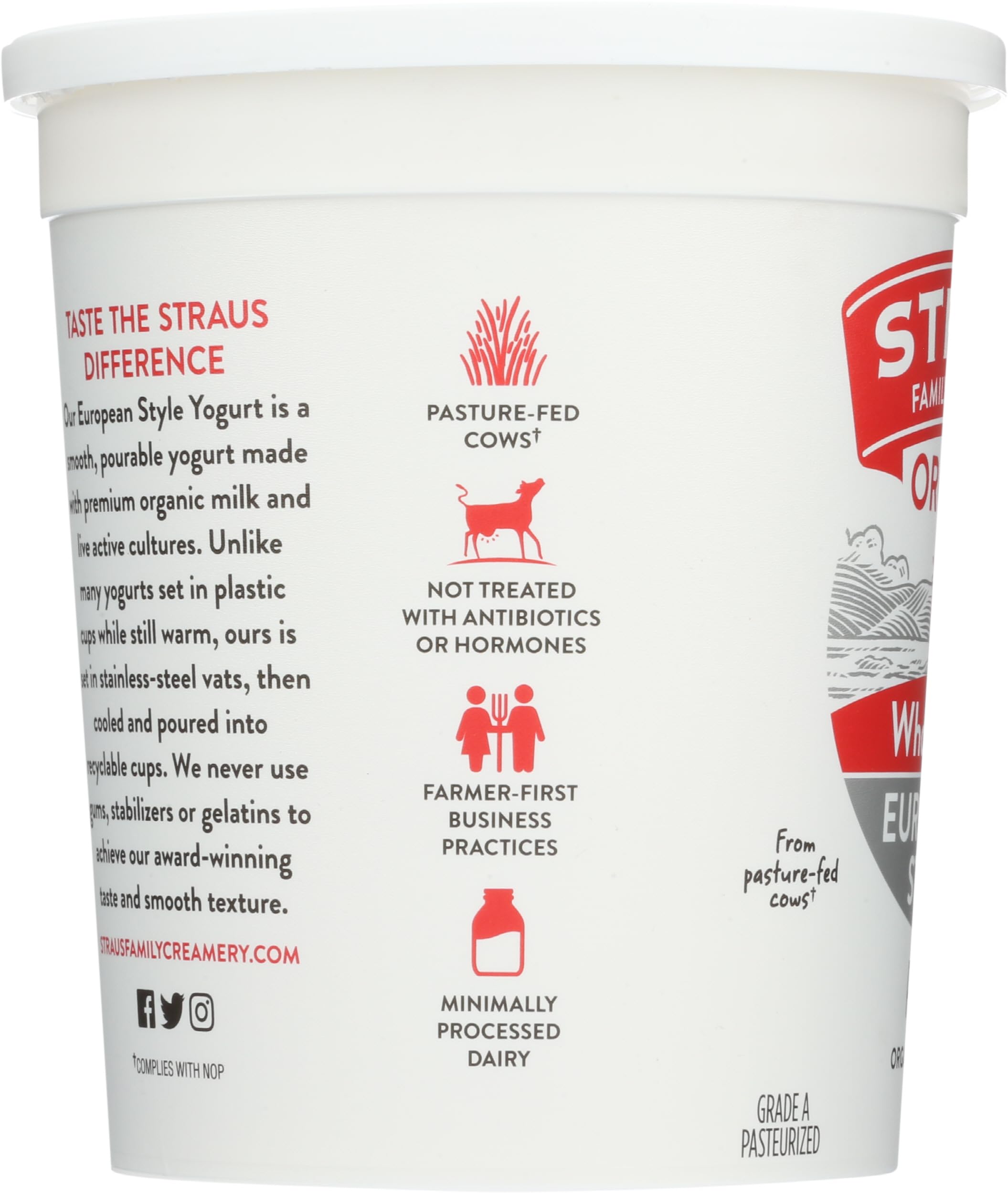 Straus Family Creamery, Plain Yogurt, 32 oz