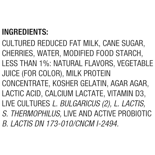 ACTIVIA Probiotic Lowfat Yogurt, Non-GMO Project Verified, Black Cherry, 16 Oz, Pack of 4