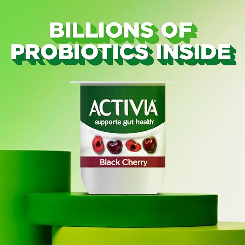 ACTIVIA Probiotic Lowfat Yogurt, Non-GMO Project Verified, Black Cherry, 16 Oz, Pack of 4